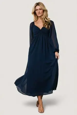 IN FEBRUARY Dione Midi Dress Navy