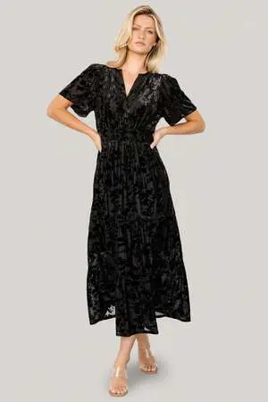 POLAGRAM Bronwyn Velvet Dress - Black