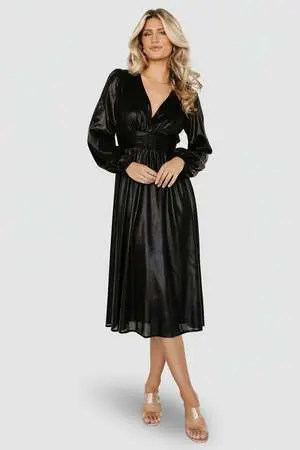 XH TEXTILES Aisha Shimmer Dress - Black