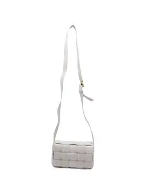 Bottega Veneta Bottega Veneta Cassette Intreccio Shoulder Bag White