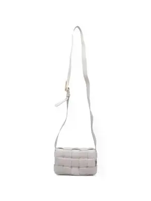 Bottega Veneta Cassette Intreccio Shoulder Bag - White