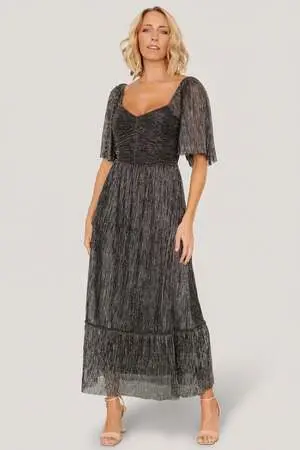 IN FEBRUARY Elea Shimmer Dress - Black