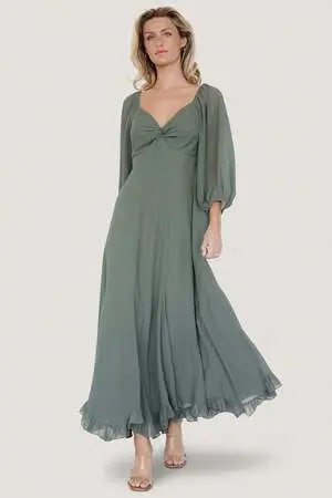 XH TEXTILES Estefania Maxi Dress - Dark Sage