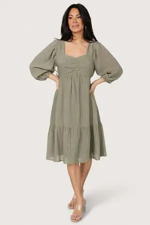 POLAGRAM Vaeda Midi Dress - Olive