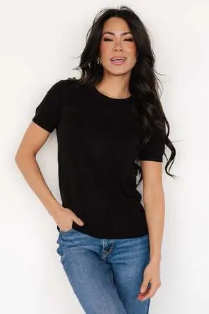 TEA N ROSE Hannah Knit Top - Black