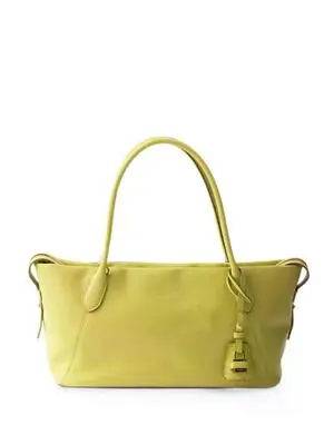 Prada Ouvert Large Leather Tote Bag - Yellow