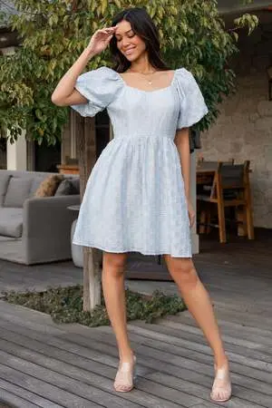 IN FEBRUARY Sommer Short Dress - Light Blue