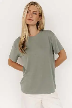 TEA N ROSE Elliot Relaxed Tee - Sage