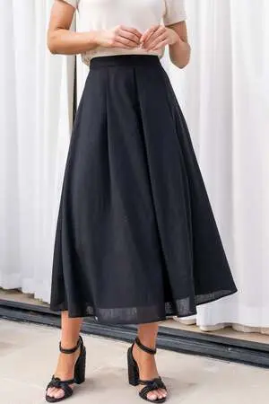 IN FEBRUARY In February Katie Pleated Midi Skirt Black