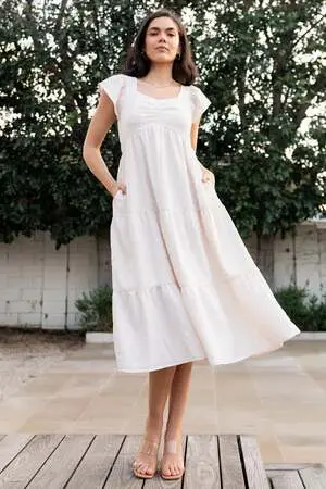 POLAGRAM Kesler Midi Dress - Cream