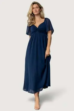 IN FEBRUARY Nora Midi Dress - Navy