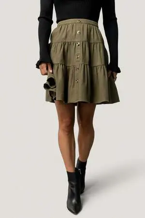 IN FEBRUARY Ebba Short Skirt - Olive