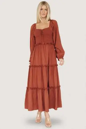 IN FEBRUARY Britta Maxi Dress - Cinnamon