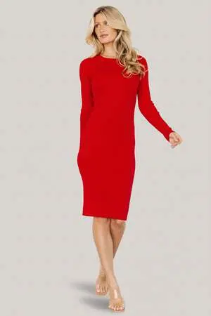 BESTSELLER Mavis Ribbed Midi Dress - Red