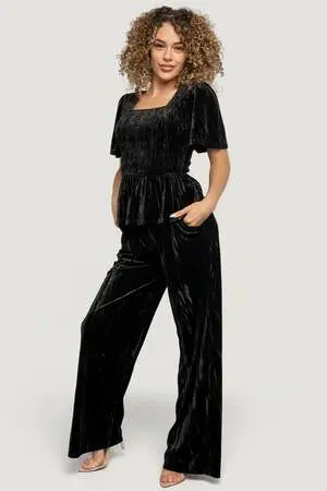 POLAGRAM Elin Velvet Set - Black
