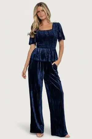 POLAGRAM Elin Velvet Set - Navy