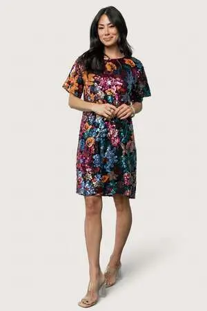 XH TEXTILES Squires Sequin Short Dress - Black Multi