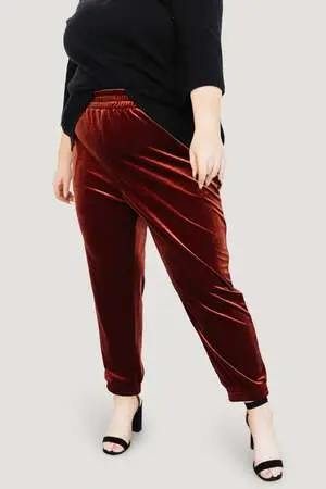 SKIES ARE BLUE Archie Velvet Jogger Pants Cinnamon
