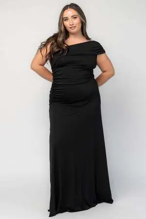 KANER Leon One-shoulder Maxi Gown - Black