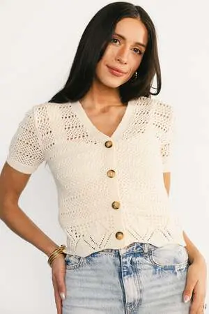 BUSE Candela Crochet Cardigan - Ecru