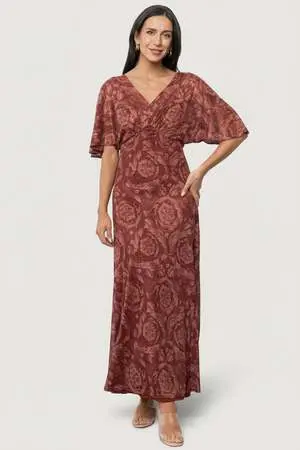 XH TEXTILES Sevilla Mesh Maxi Dress - Marsala