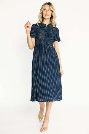 TEA N ROSE Dottie Striped Midi Dress