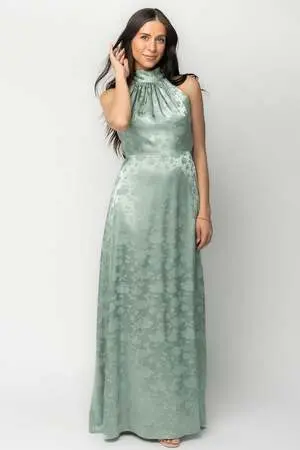 XH TEXTILES Milan Halter Maxi Dress - Sage
