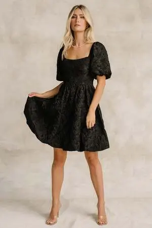 XH TEXTILES Enchanted Jacquard Dress - Black