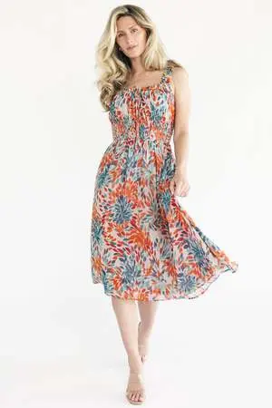 XH TEXTILES Marni Midi Dress - Blush Multi