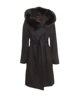 Max Mara Strap-up Hooded Coat - Black