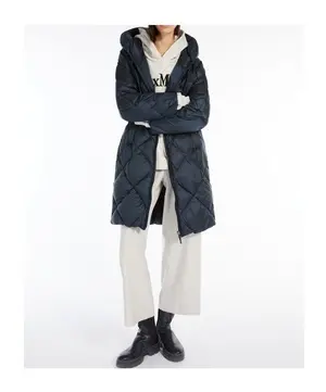 Max Mara Logo Hooded Down Jacket