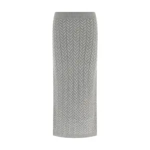 Max Mara Elastic Waist Skirt - Gray