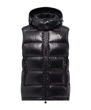 Moncler Bormes Hooded Down Vest - Black