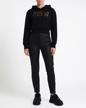 Versace Cropped Sequin Embellished Logo Hoodie