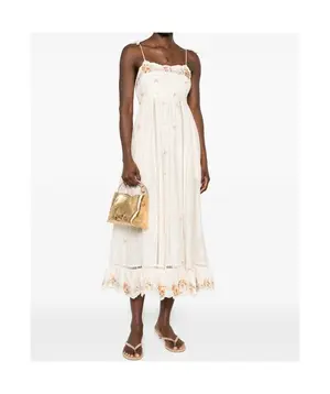 Zimmermann Embroidered Linen Maxi Dress