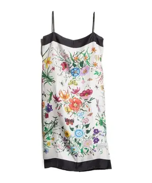 Gucci Flora Printed Silk Twill Dress - Multi-color