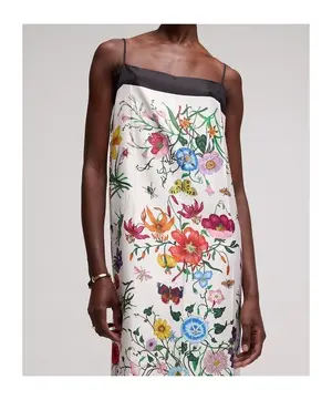 Gucci Flora Printed Silk Twill Dress - Multi-color