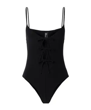 Lisa Marie Fernandez Tie-detailed Crepe Swimsuit - Black