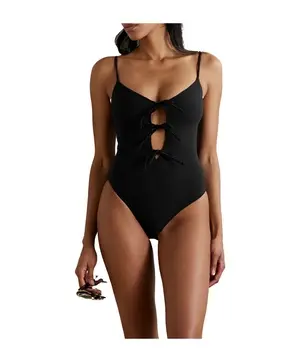 Lisa Marie Fernandez Tie-detailed Crepe Swimsuit