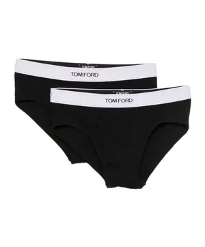 TOM FORD Logo-waistband Briefs - Black