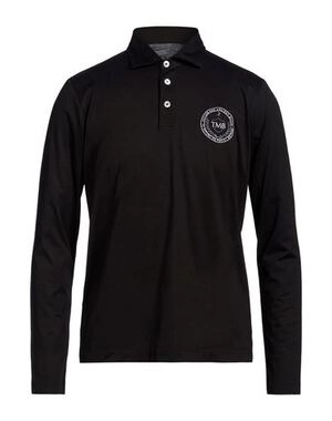 TOMBOLINI Polo Shirt Size Cotton, Elastane - Black