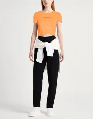 ROTATE BY BIRGER CHRISTENSEN Cropped Cotton Blend T-shirt With Crystal Embellishments