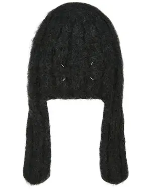 MAISON MARGIELA Ribbed Beanie - Charcoal