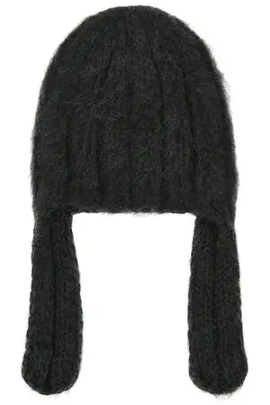MAISON MARGIELA Ribbed Beanie In Grey - Charcoal