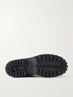 Balenciaga Combat Strike Waxed Suede Lace-up Boots - Green