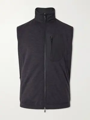 Sease Explorer Reversible Padded Wool-blend Jersey And Micro-ripstop Gilet