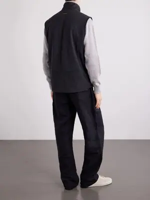 Sease Explorer Reversible Padded Wool-blend Jersey And Micro-ripstop Gilet