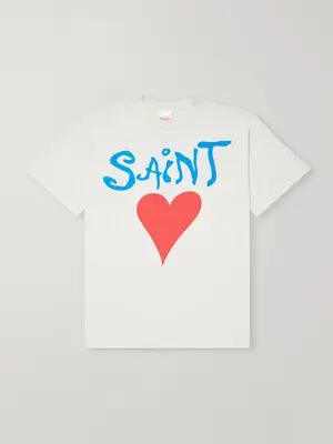 SAINT MXXXXXX Logo-print Cotton-jersey T-shirt - White