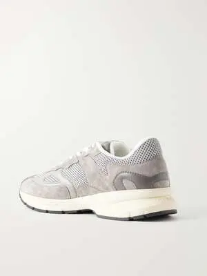 Celine Leather-trimmed Suede And Mesh Sneakers