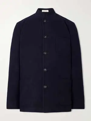 Massimo Alba Bali Wool, Silk And Cashmere-blend Jacket - Navy